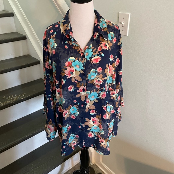 NY Collection | Tops | Ny Collection Floral Blouse | Poshmark